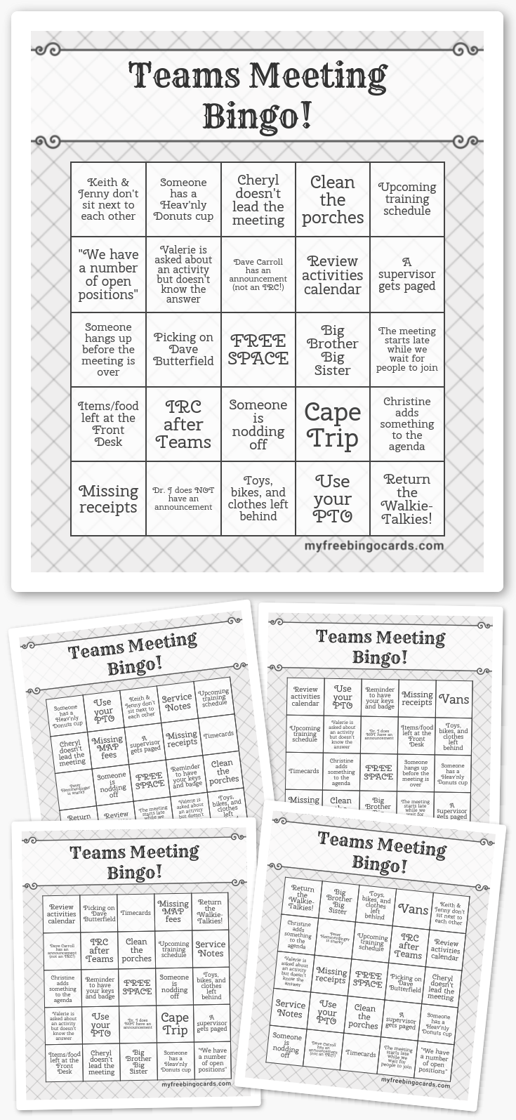 Virtual Teams Meeting Bingo!