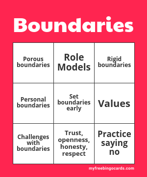 Boundaries Bingo
