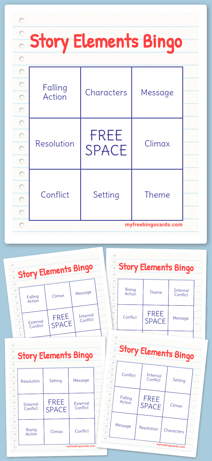 Virtual Story Elements Bingo