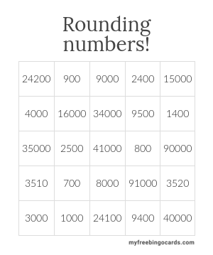 Rounding numbers! Bingo