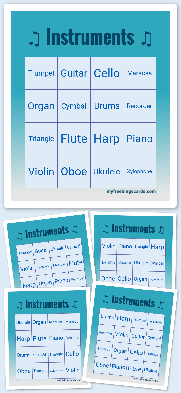 Virtual ♫ Instruments ♫ Bingo