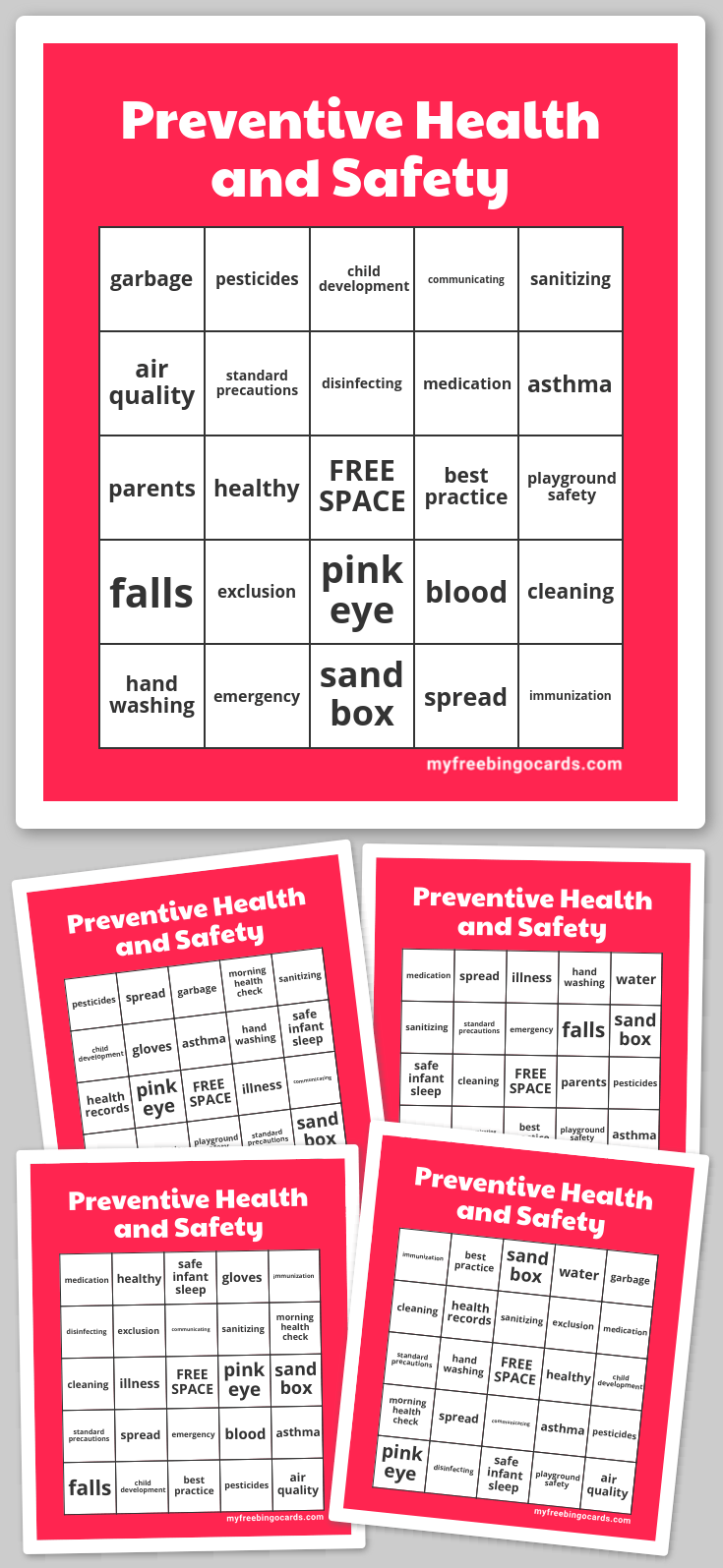 Virtual Preventive Health and Safety Bingo