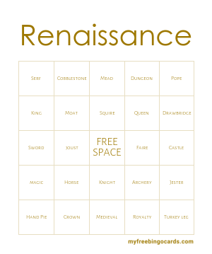 Renaissance Bingo