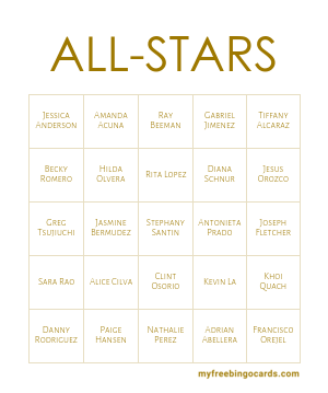 ALL-STARS BINGO