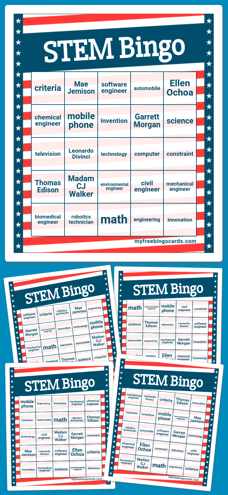 Virtual STEM Bingo