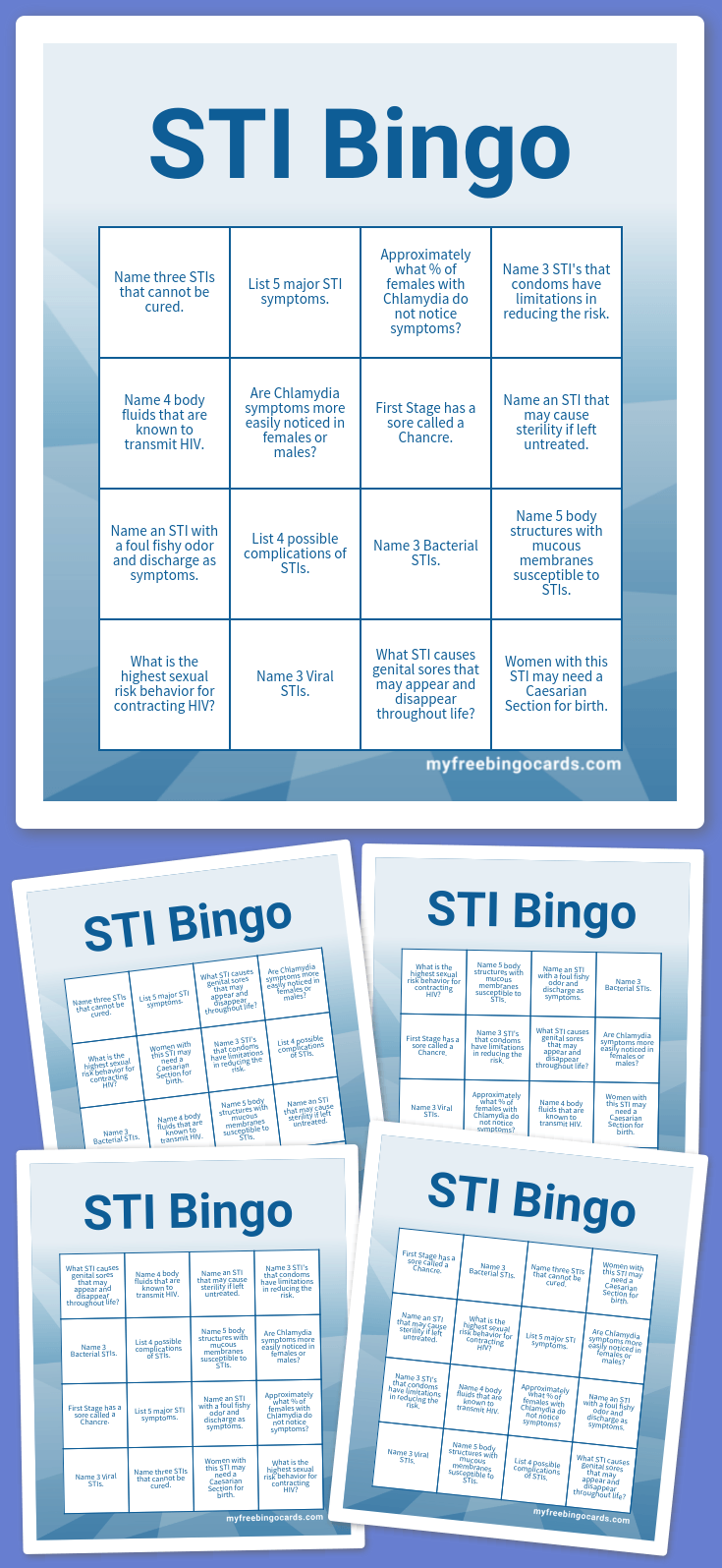 Virtual STI Bingo