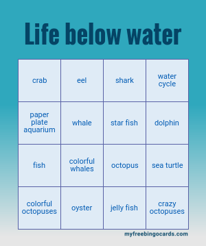 Life below water Bingo