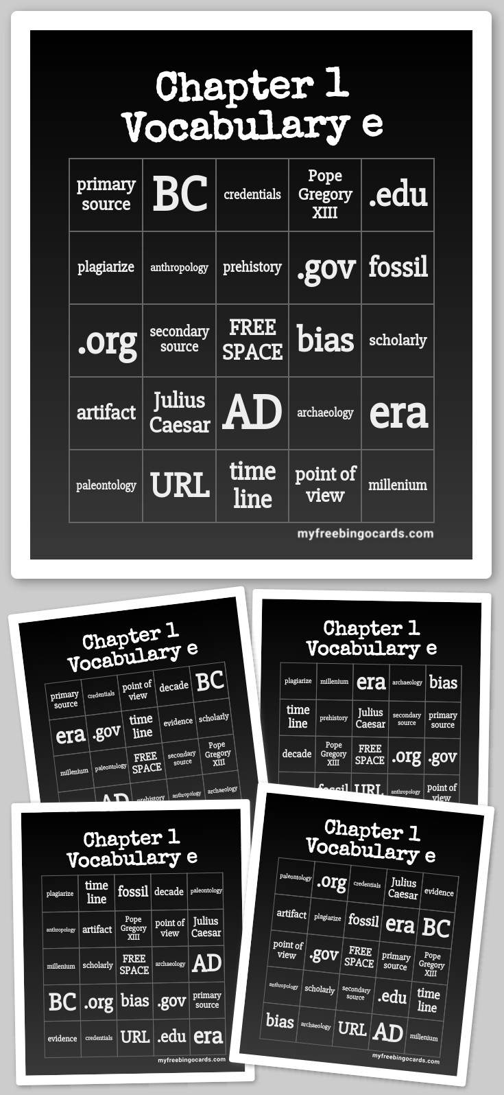 Virtual Chapter 1 Vocabulary e Bingo
