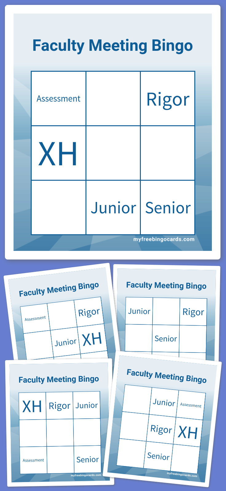 Virtual Faculty Meeting Bingo