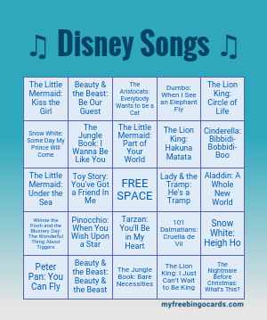 Disney Songs ♫ Bingo