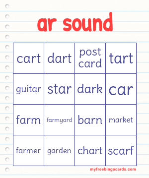 ar sound bingo