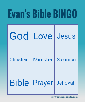 Evan's Bible BINGO