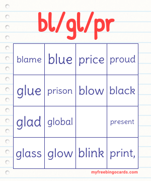bl/gl/pr bingo