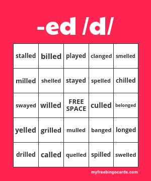 -ed /d/ bingo
