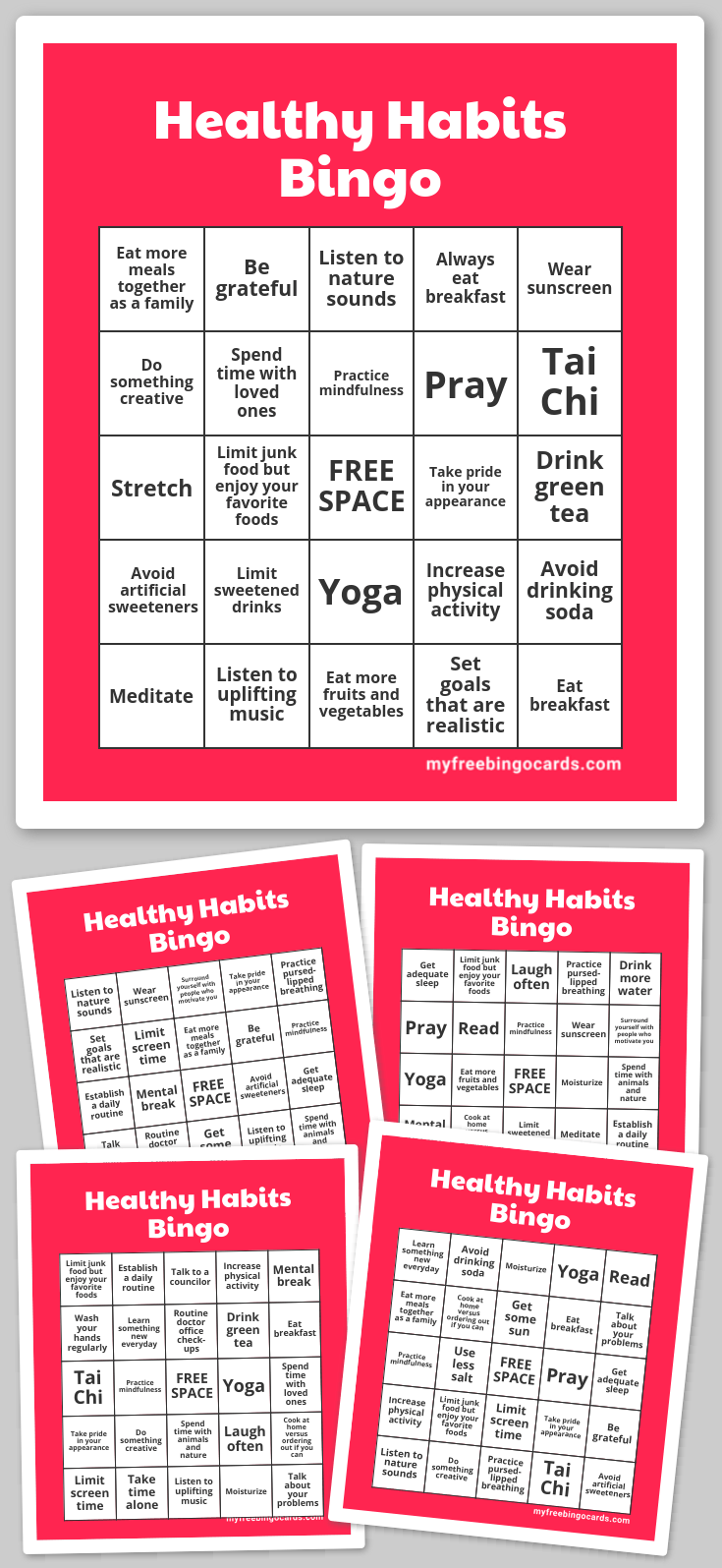 Virtual Healthy Habits Bingo