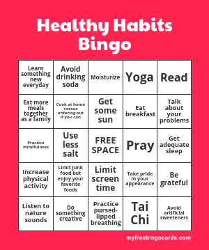 Healthy Habits Bingo