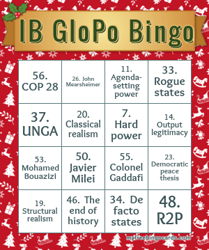 IB GloPo Bingo
