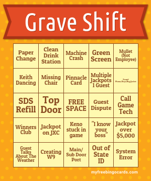 Grave Shift Bingo