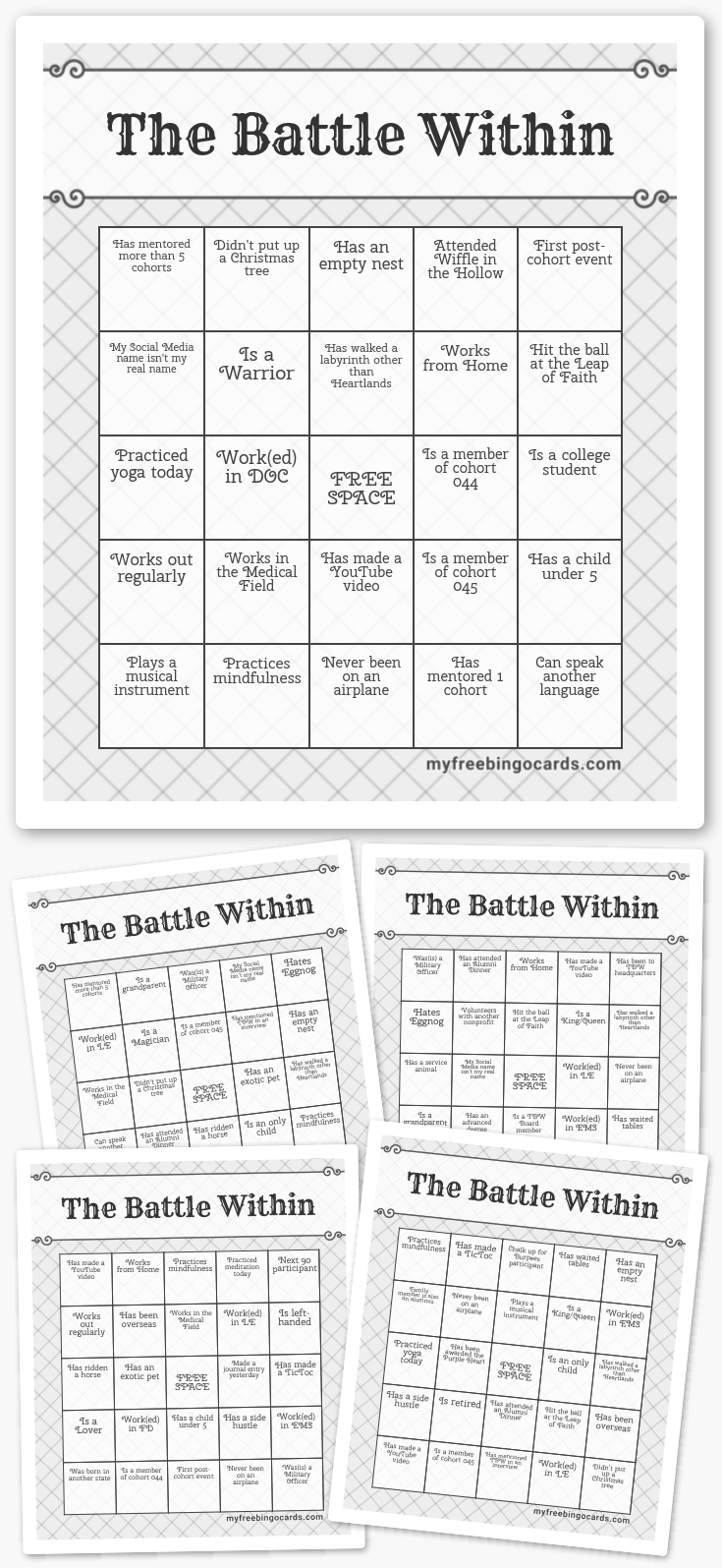 Virtual The Battle Within Bingo
