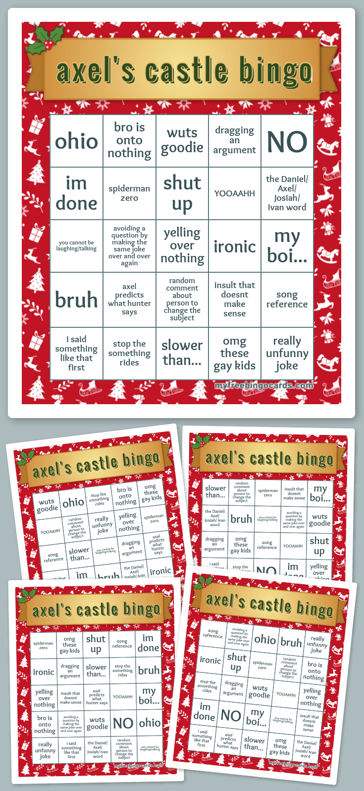 Virtual axel's castle bingo