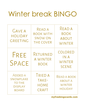 Winter break BINGO