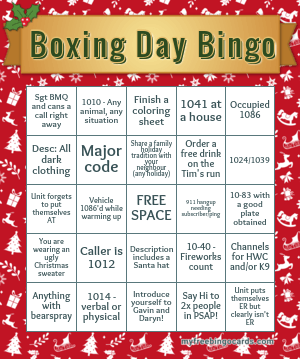 Boxing Day Bingo