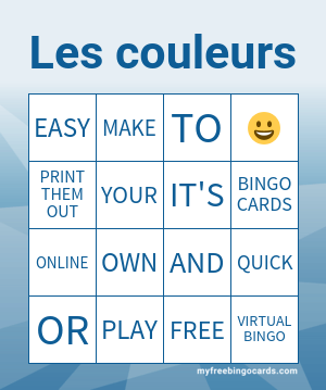 Les couleurs Bingo