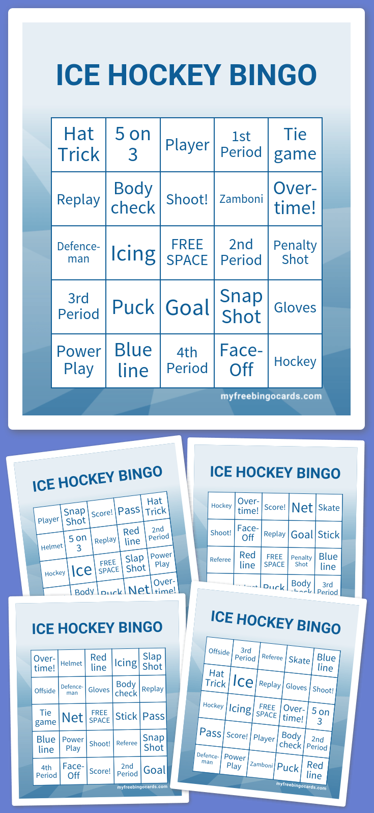 Virtual ICE HOCKEY BINGO