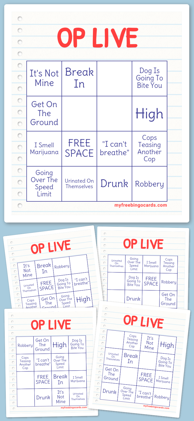 Virtual OP LIVE BINGO