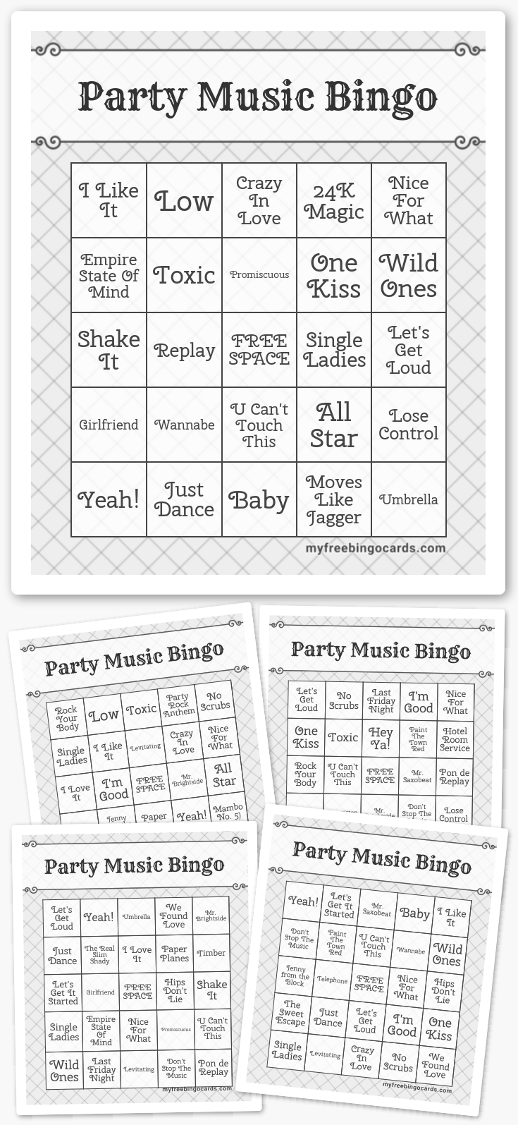 Virtual Party Music Bingo