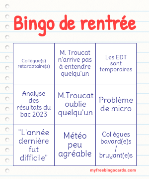 Bingo de rentrée