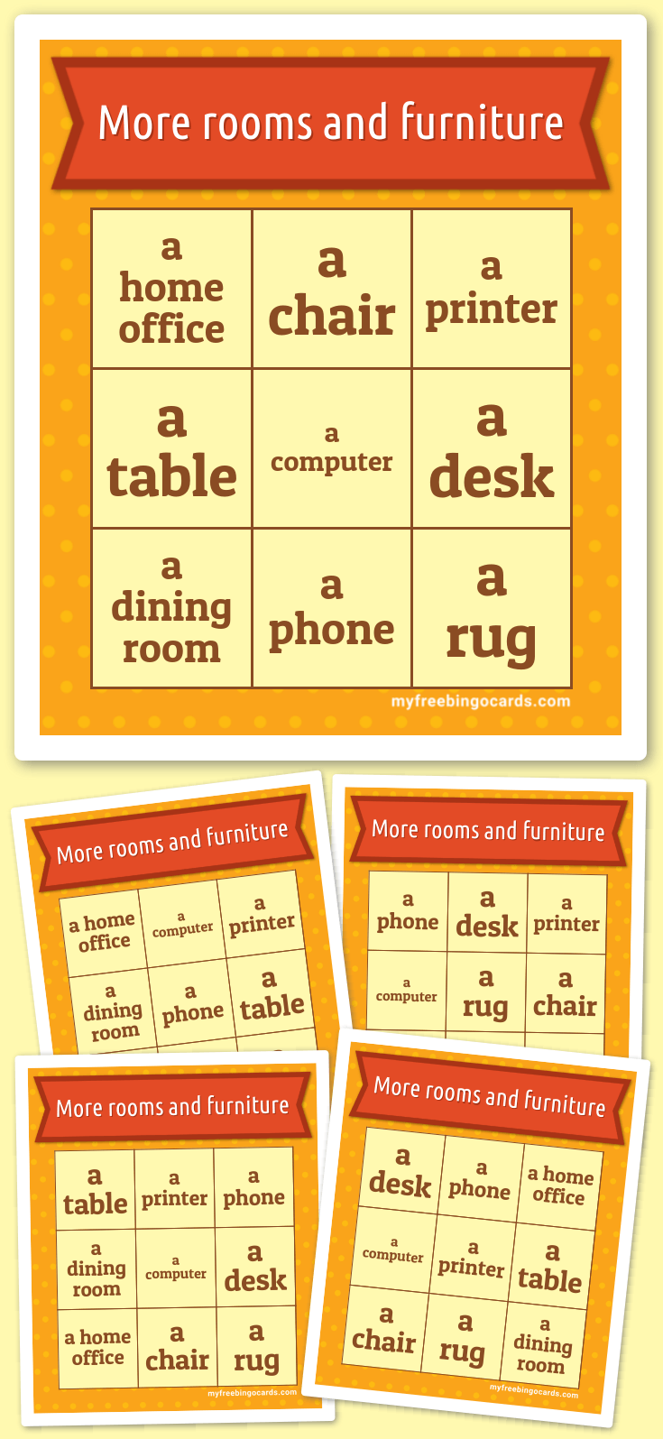 Virtual More rooms and furniture Bingo