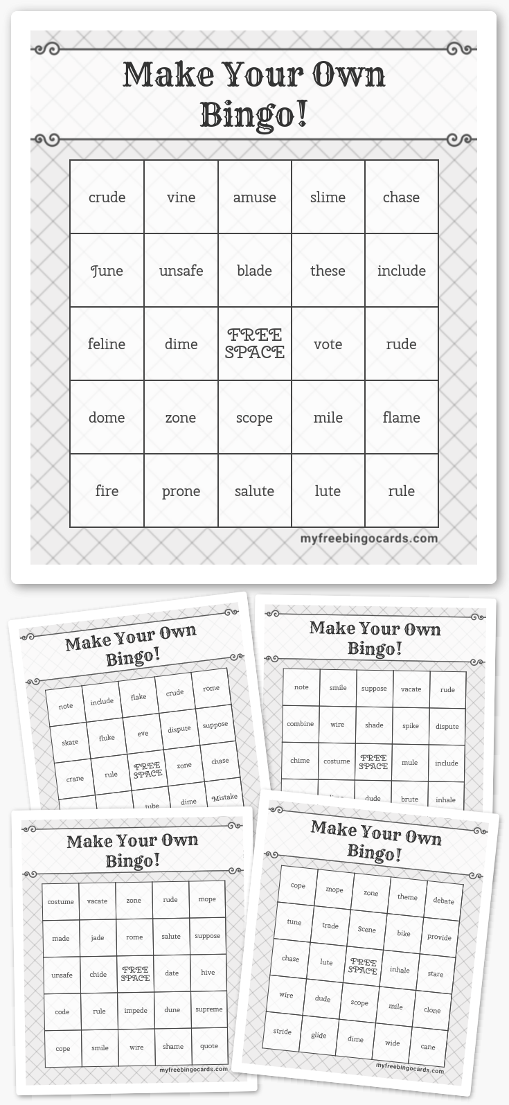 Virtual Make Your Own Bingo!