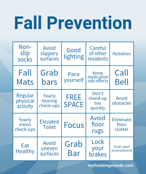 Fall Prevention Bingo