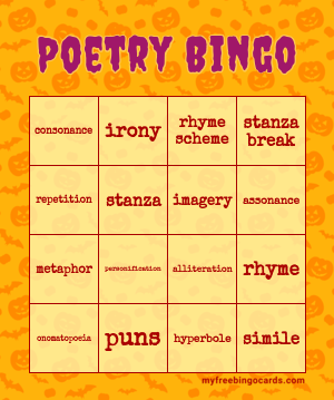 Poetry Bingo
