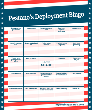 Pestano's Deployment Bingo