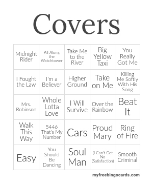 Covers Bingo