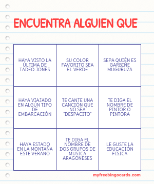 ENCUENTRA ALGUIEN QUE BINGO