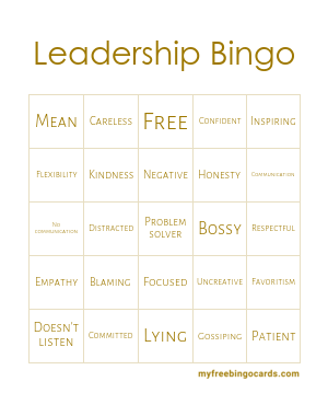 Leadership Bingo