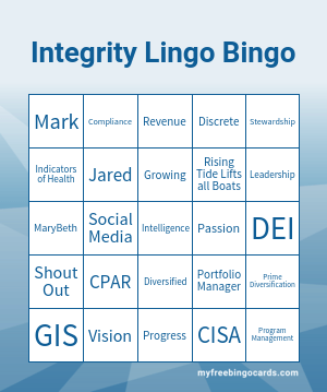 Integrity Lingo Bingo