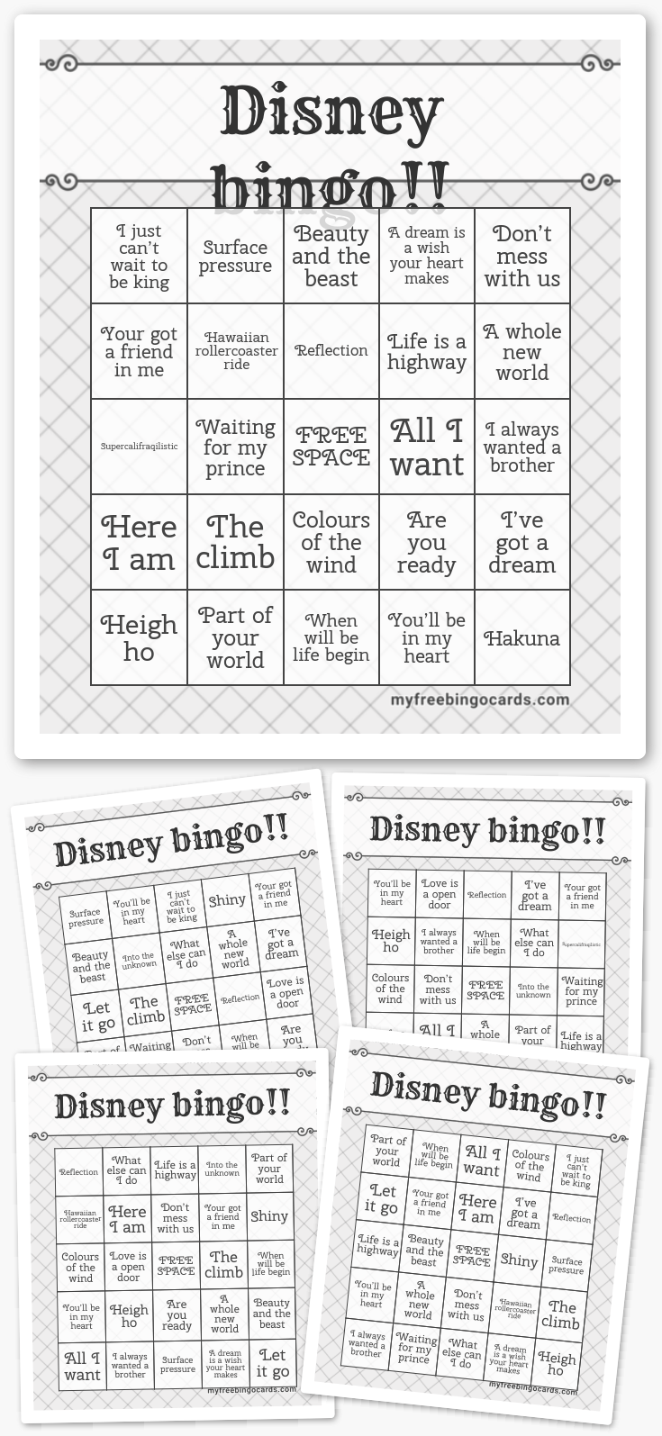 Virtual Disney bingo!!