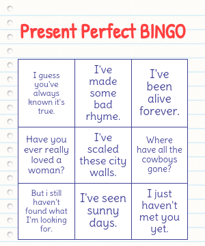 Present Perfect BINGO