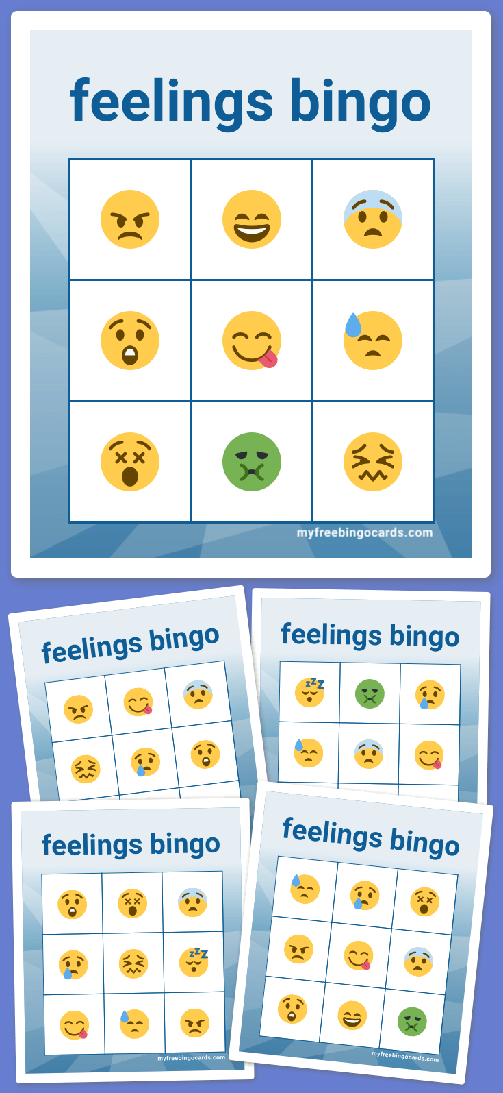 Virtual feelings bingo