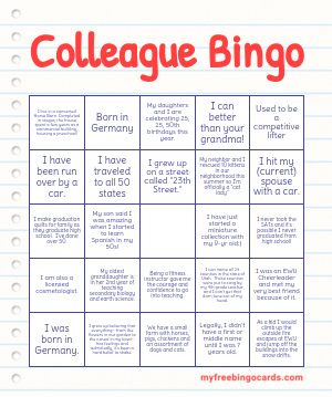 Colleague Bingo