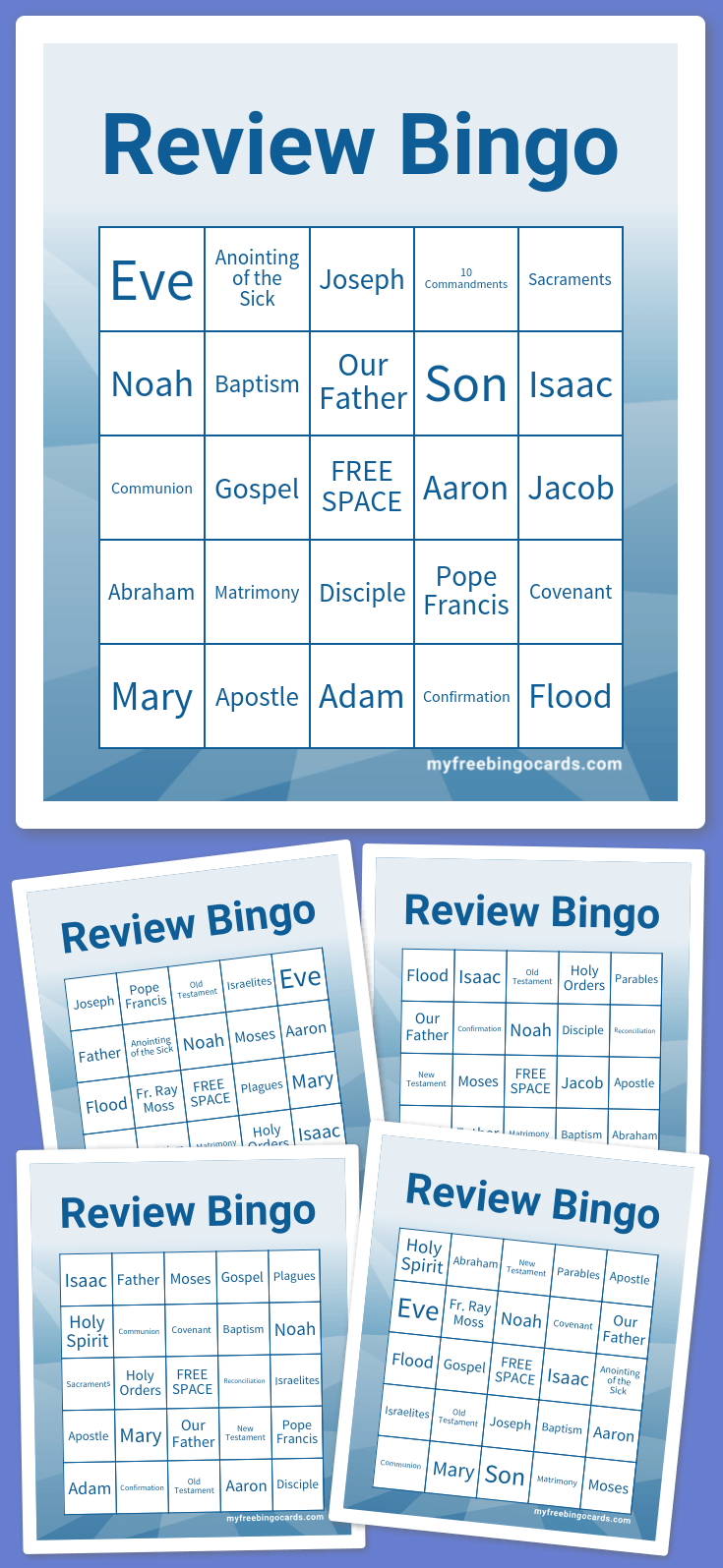 Virtual Review Bingo
