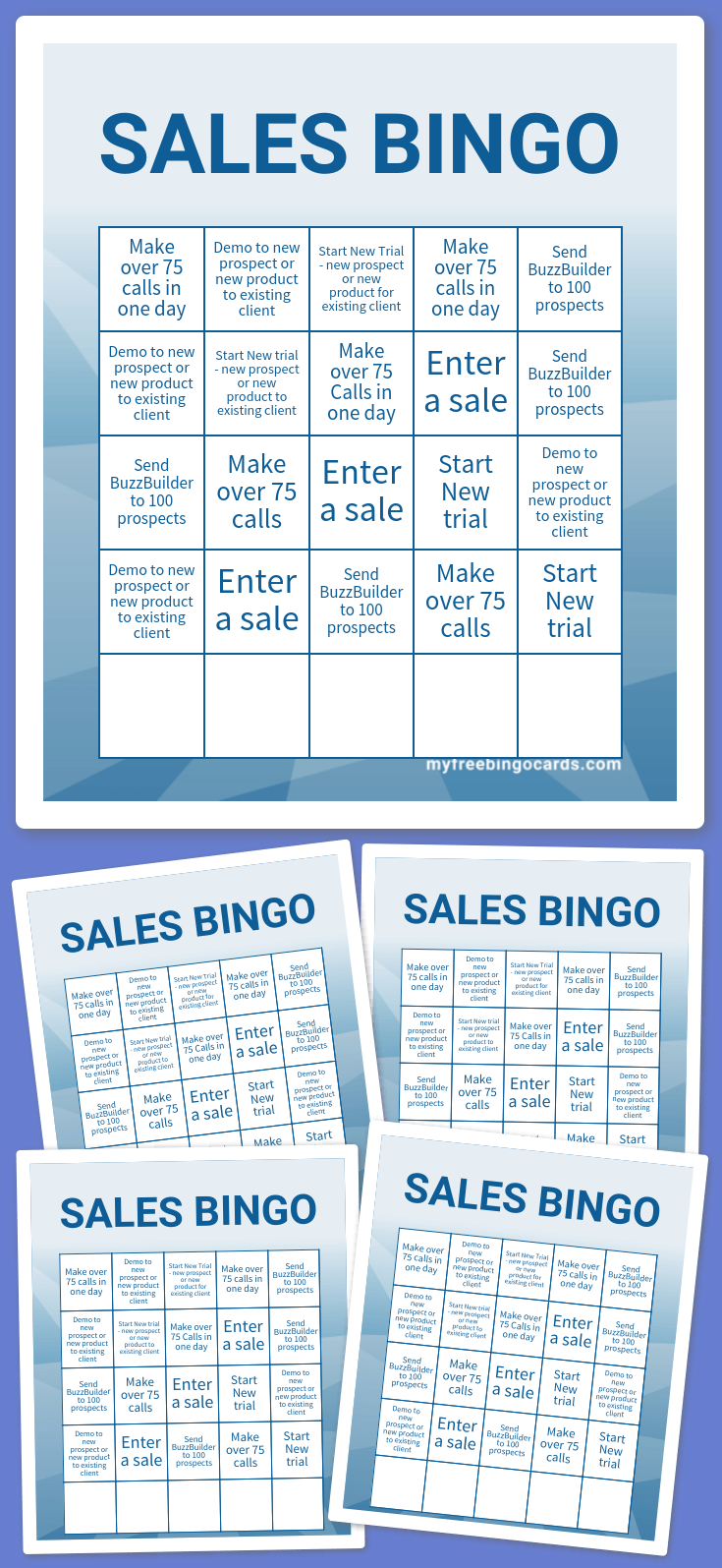 Virtual SALES BINGO