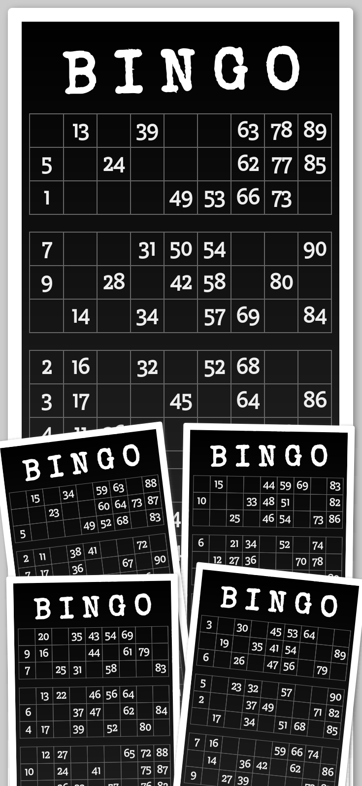 Virtual 1-90 Number Bingo