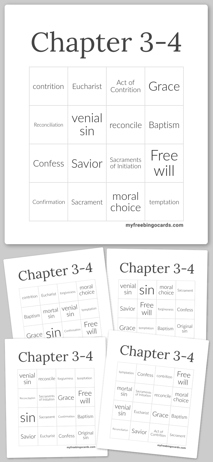 Virtual Chapter 3-4 Bingo