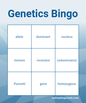 Print 100+ Genetics Bingo Cards