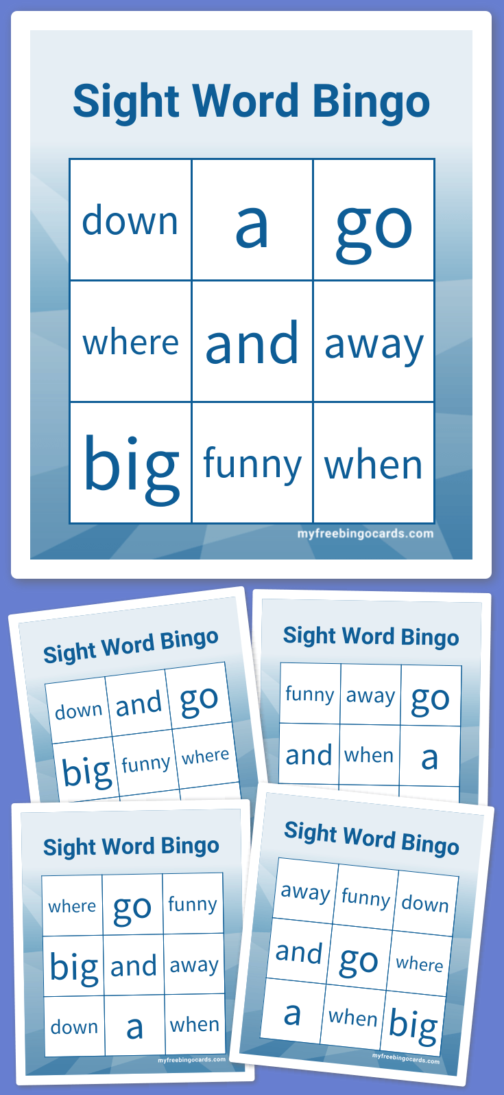 Virtual Sight Word Bingo